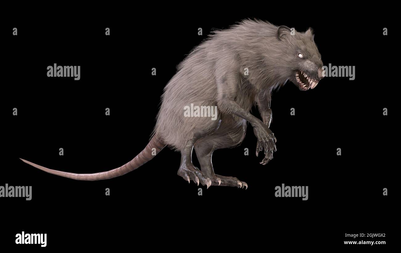 Mythical WereRat monster on chromakey background 3d render Stock Photo ...