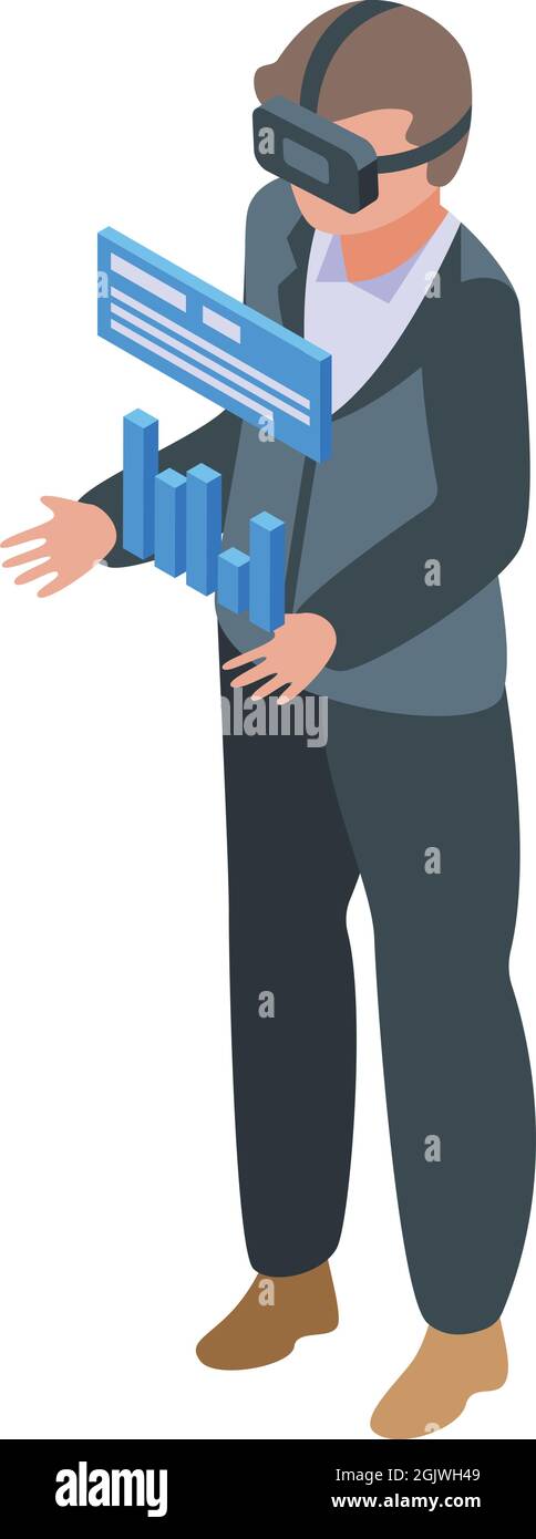 Vr play icon isometric vector. Ar tech. Virtual reality game Stock ...