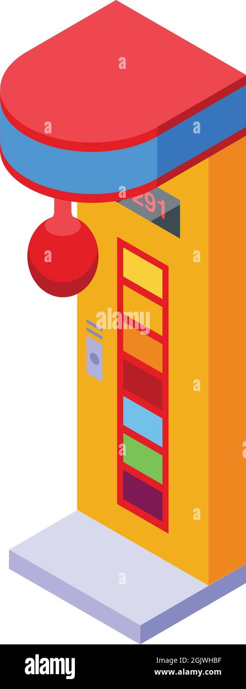 Test game power icon isometric vector. Electric strength. Hammer game ...