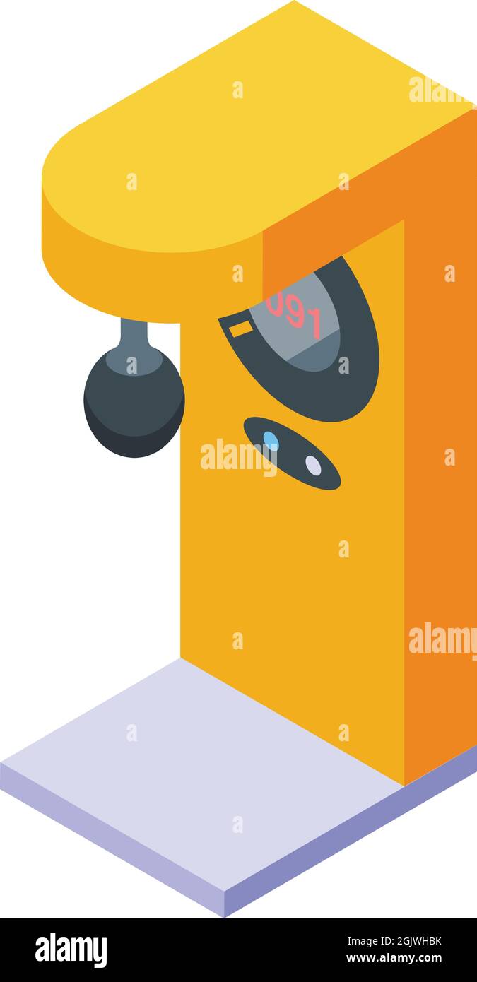 Boxing test game icon isometric vector. Power strength. Electric ...