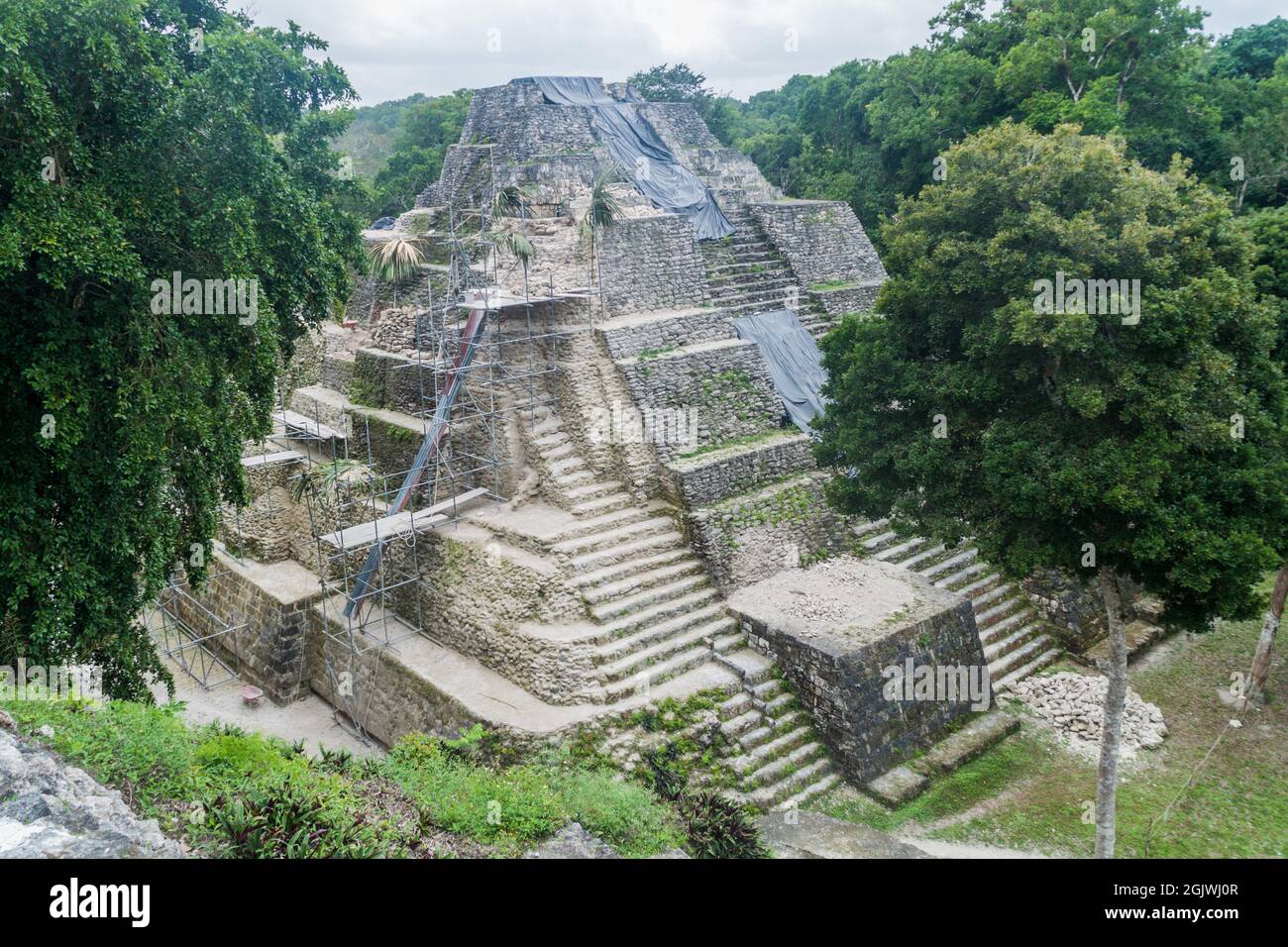 Pyramid at the North Acropolis at the archaeological site Yaxha ...