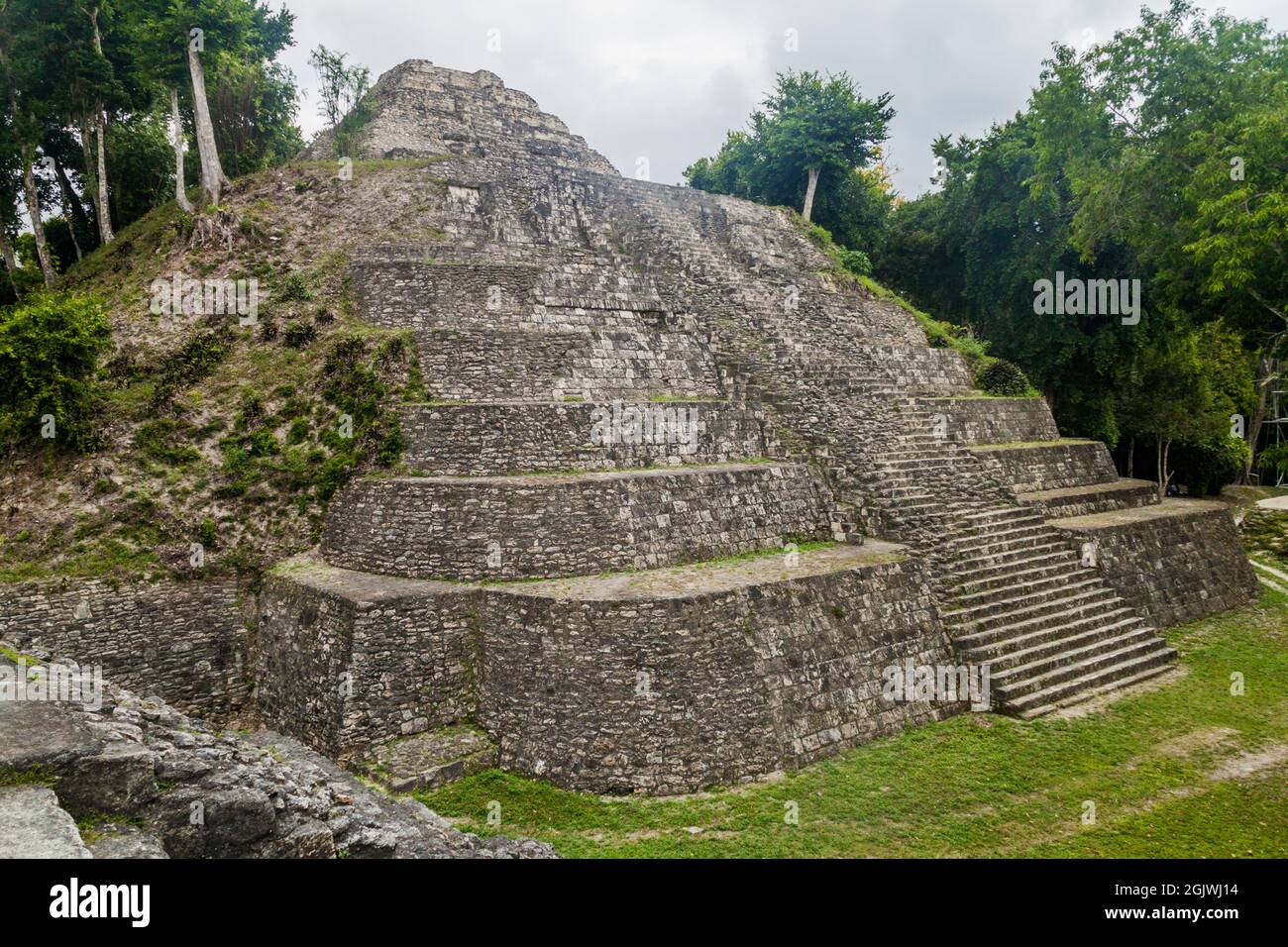 Pyramid at the North Acropolis at the archaeological site Yaxha ...