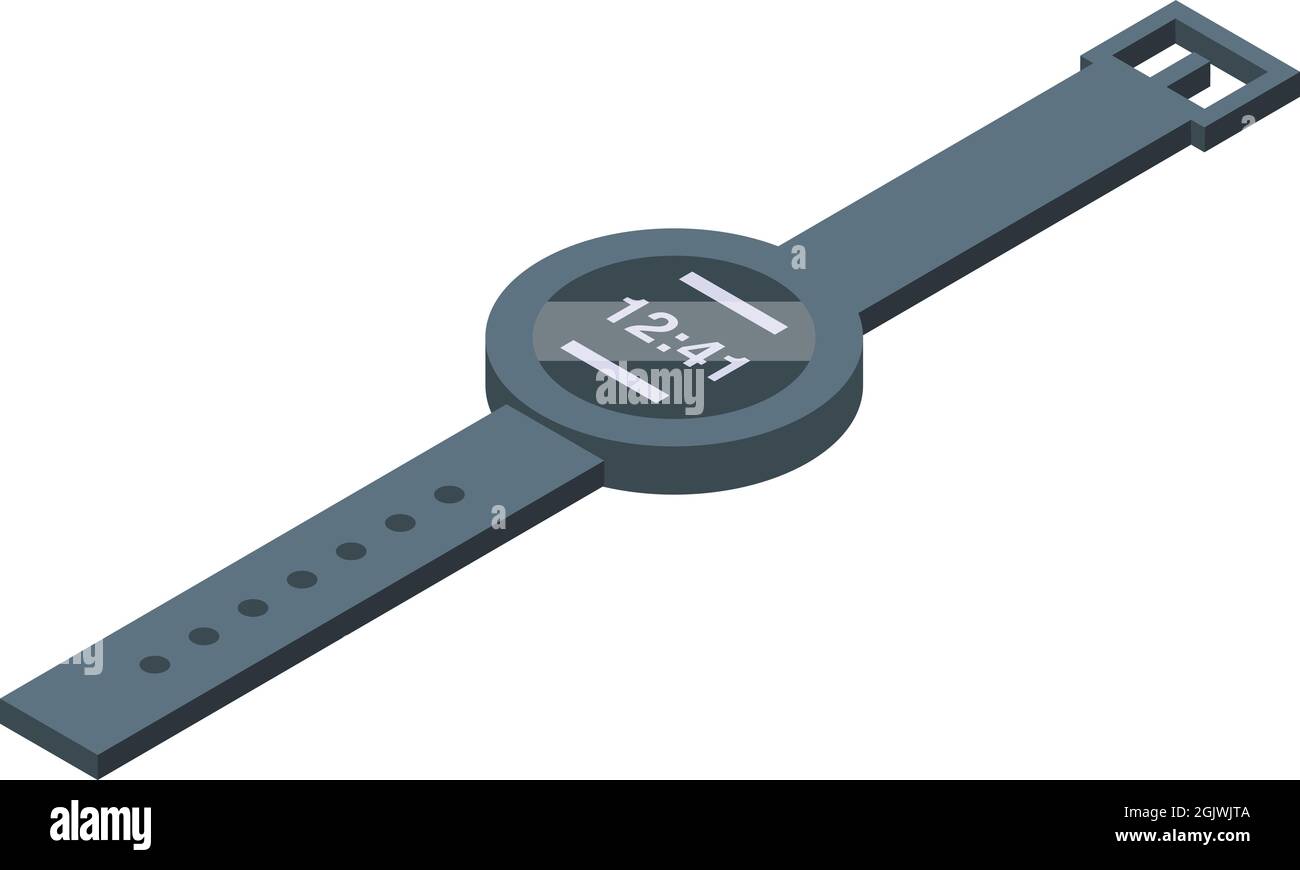 Data smartwatch icon isometric vector. Digital device. Health tracker ...