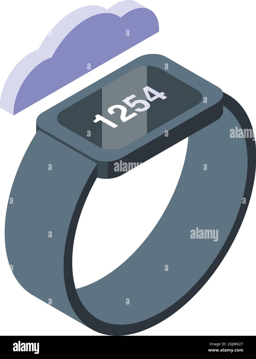 Wearable device icon isometric vector. Smart digital watch. Tracker ...