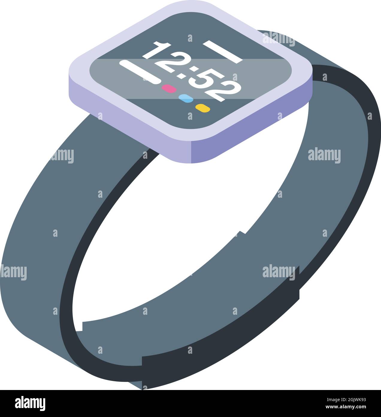 Smart watch icon isometric vector. Digital device. Health tracker Stock ...