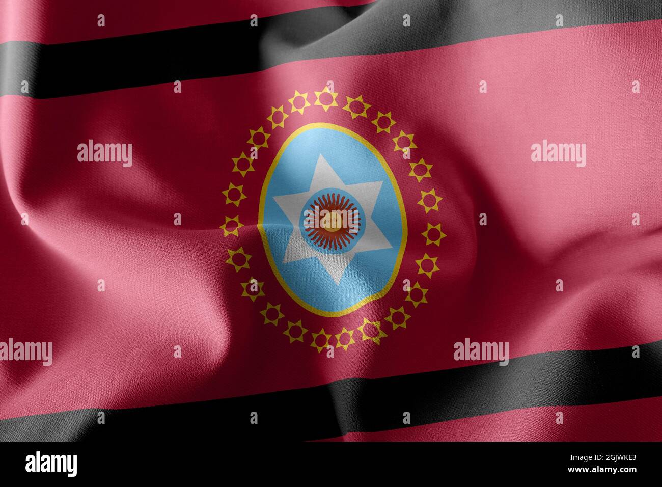 3D illustration flag of Salta is a region of Argentina. Waving on the ...