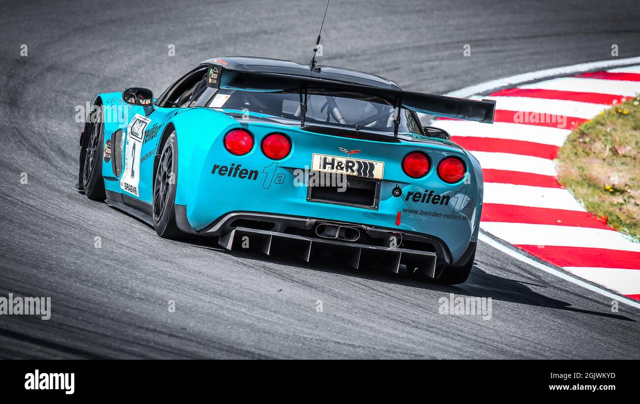 Oschersleben, Germany, April 26, 2019: Chevrolet Corvette Z06 GT driven ...