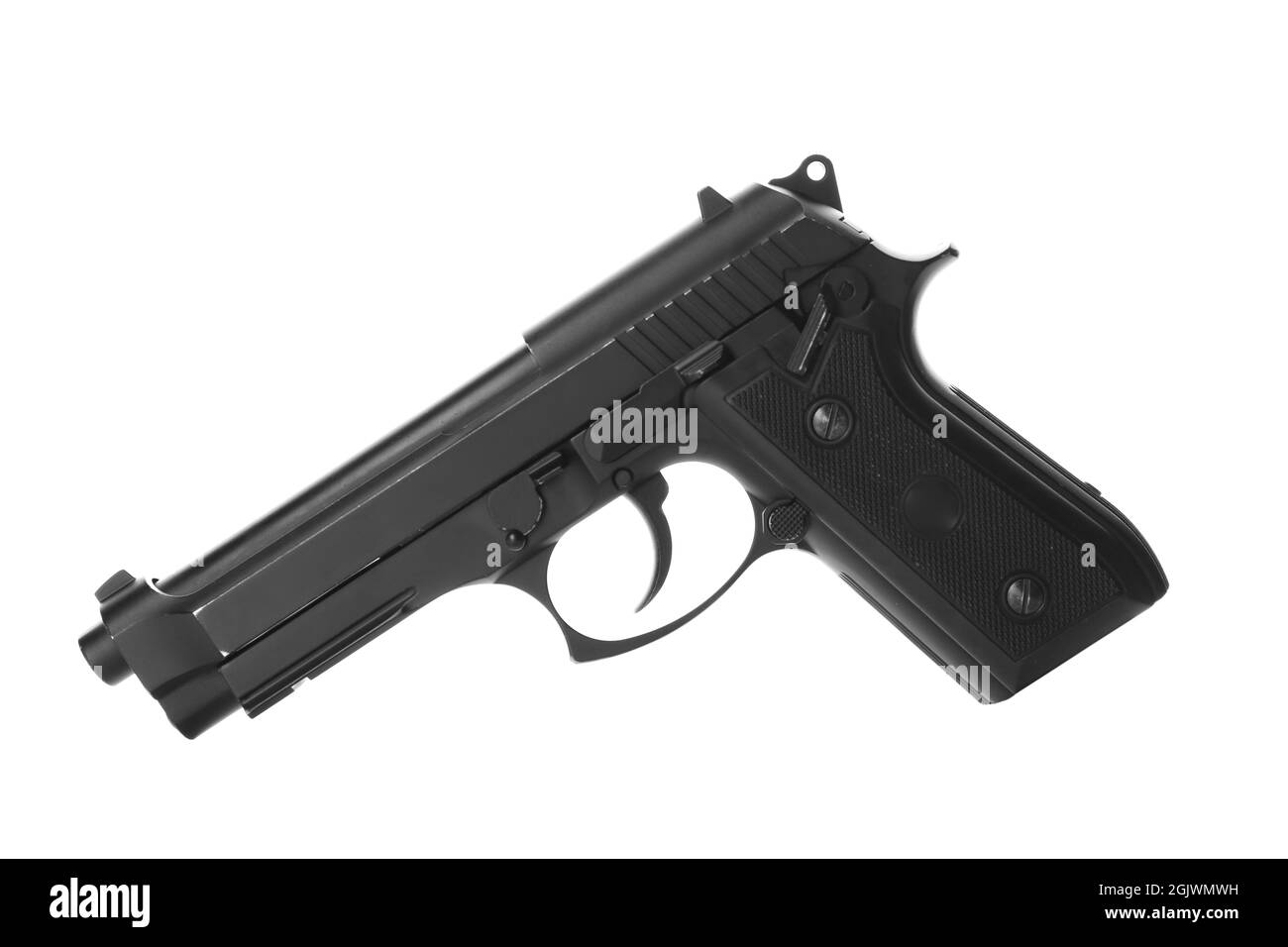 Gun on white background Stock Photo - Alamy