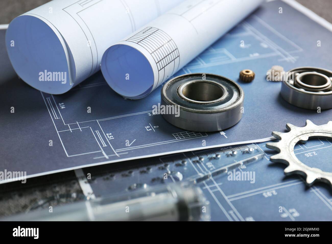 Different kinds of engineering tools on construction drawings ...