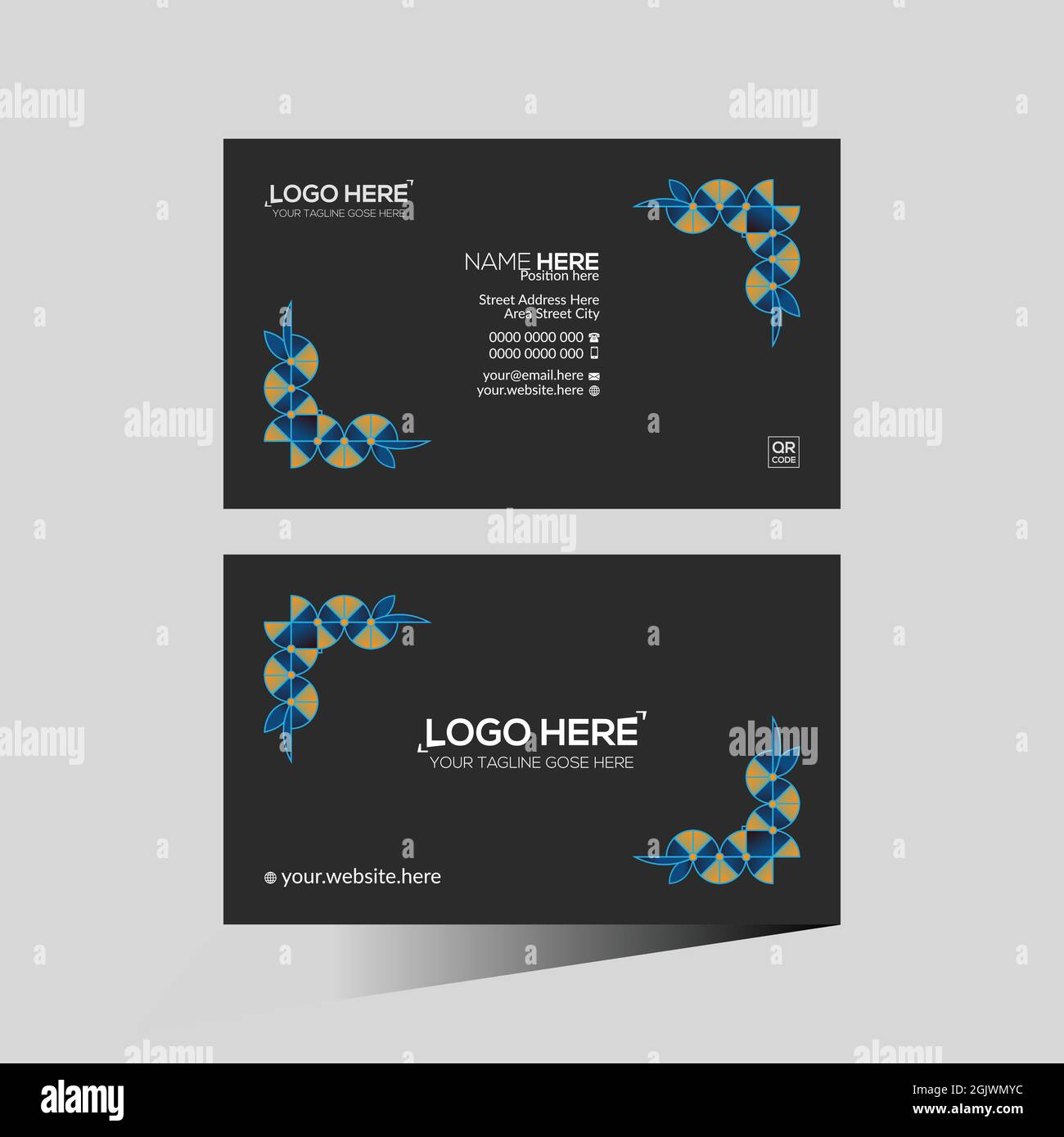 black colored vector business card design Stock Vector Image & Art - Alamy