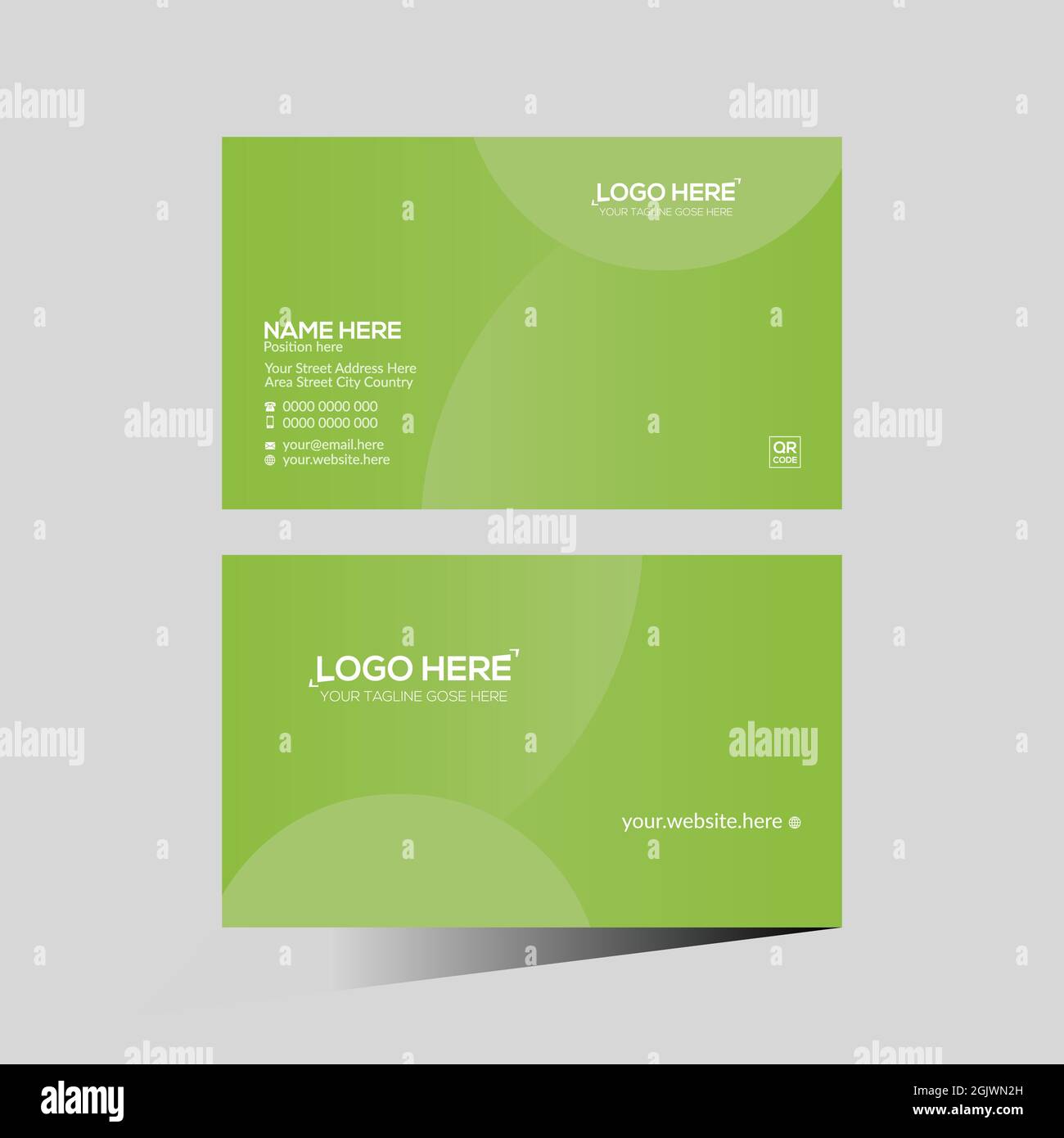 green colored vector business card design Stock Vector Image & Art - Alamy