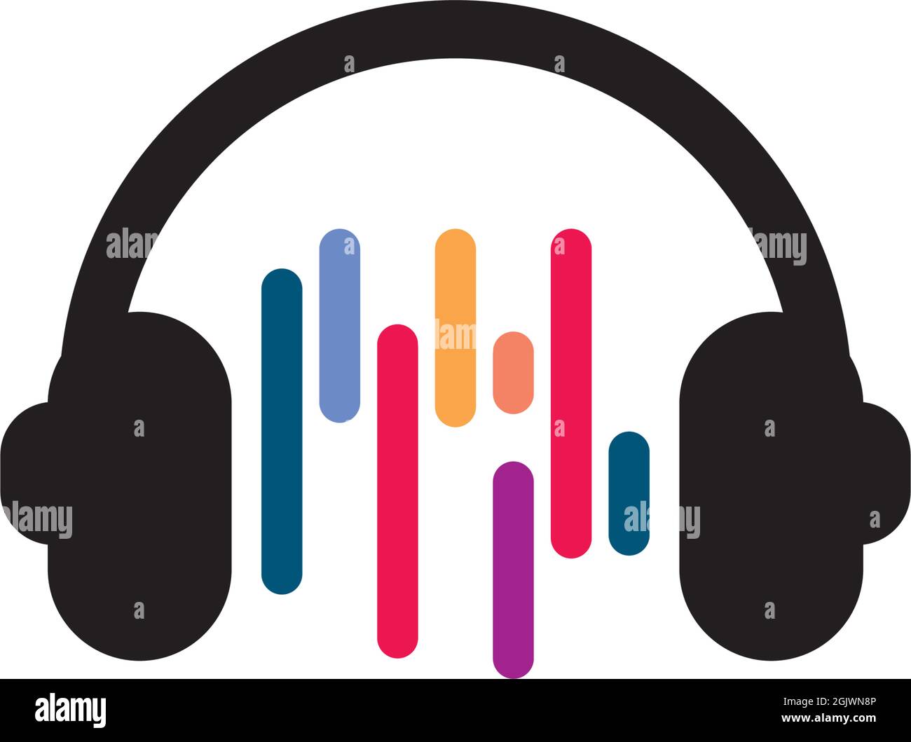 Music headphone icon logo design inspiration vector template Stock ...