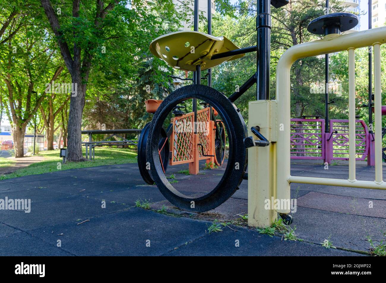playground in the park, abstract designs Stock Photo - Alamy