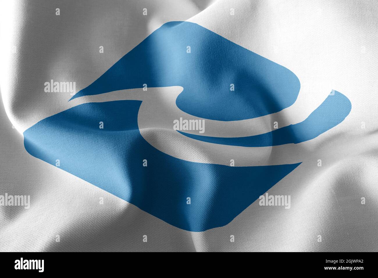 3D illustration flag of North Gyeongsang is a region of South Korea ...