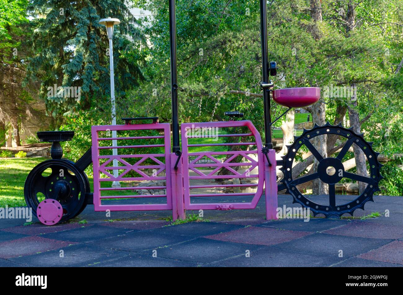 playground in the park, abstract designs Stock Photo - Alamy