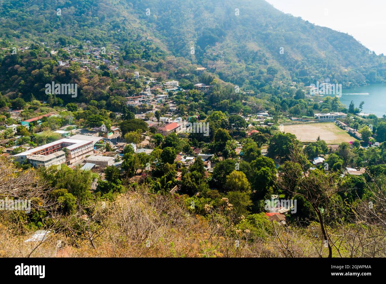 Aerial view of San Marcos La Laguna village, Guatemala Stock Photo - Alamy