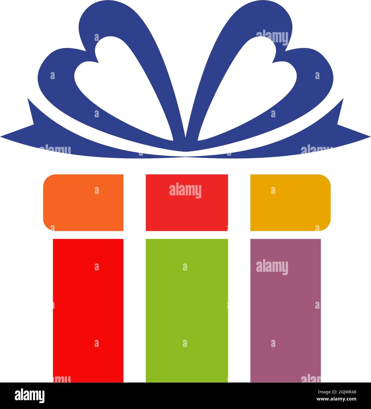 Gift box present icon logo design vector illustration template Stock ...