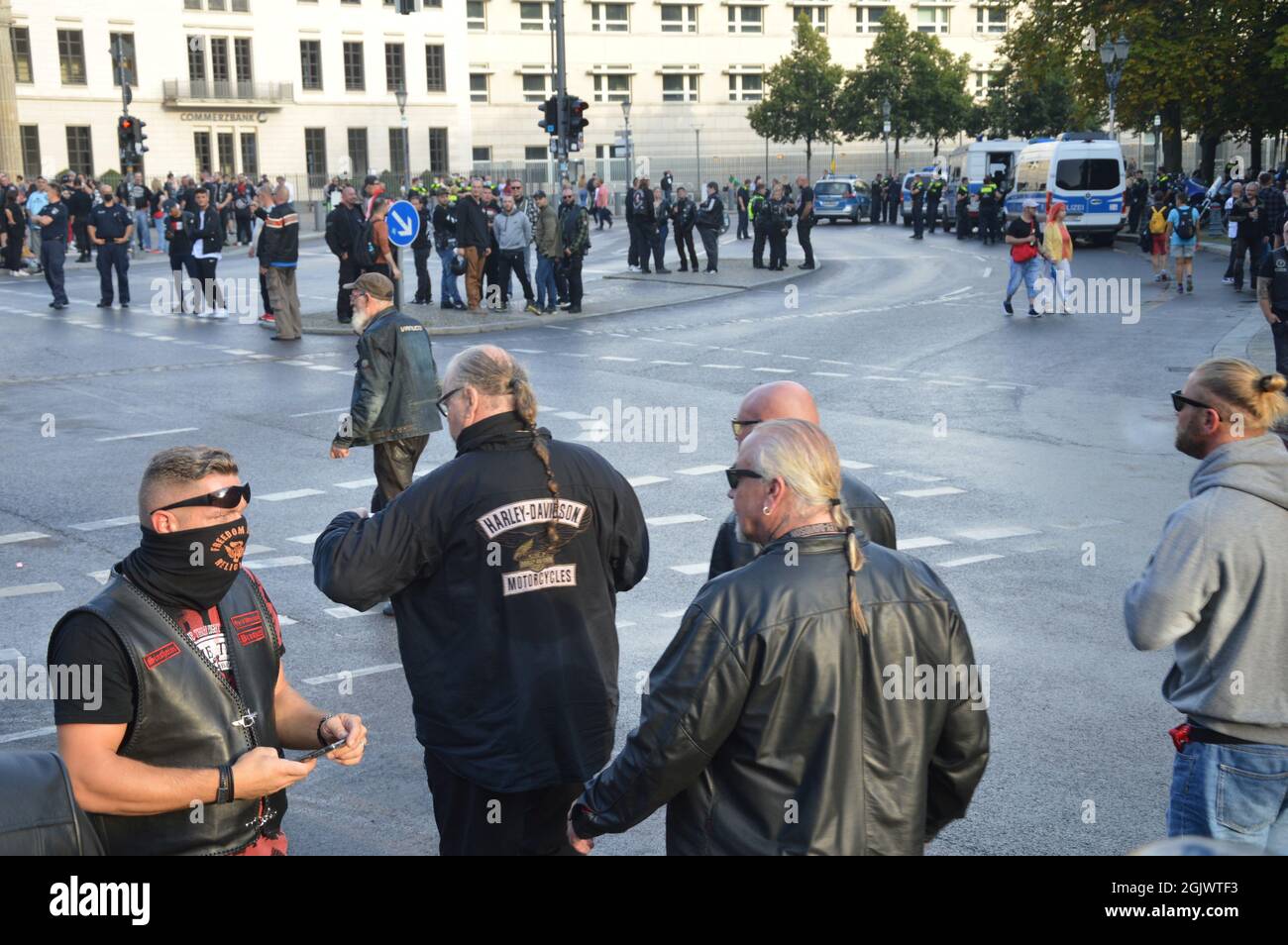 "Freedom is our religion" demonstration - Members of the motorcycle ...