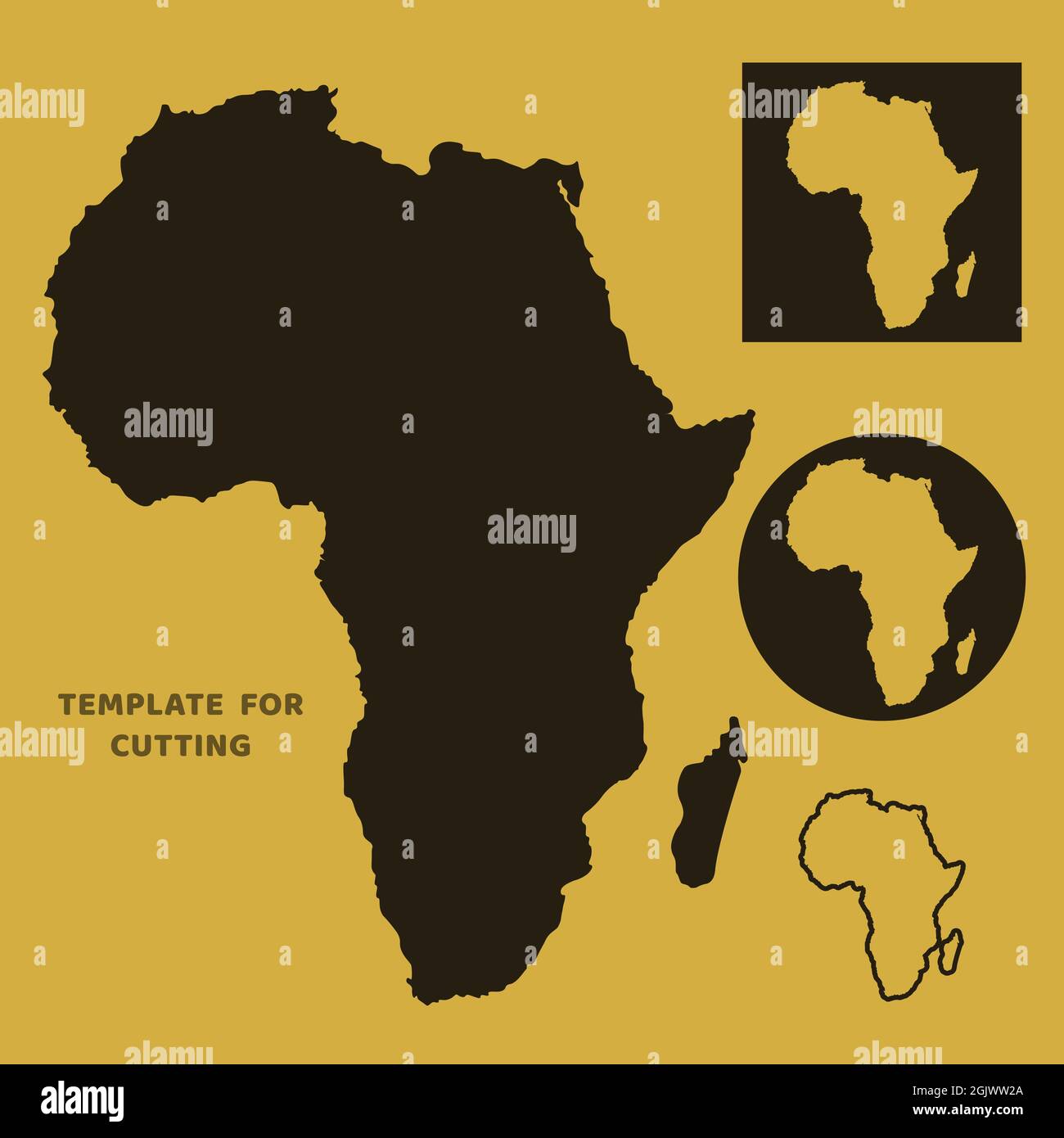 Africa map Template for laser cutting, wood carving, paper cut ...