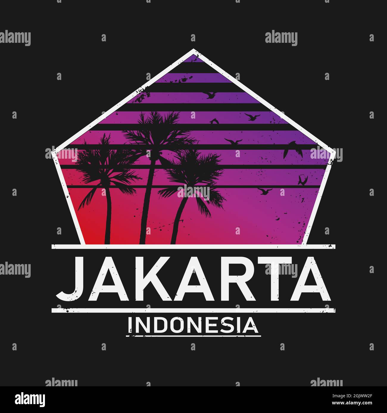 Illustration vector graphic of lettering, jakarta, perfect for t-shirts ...