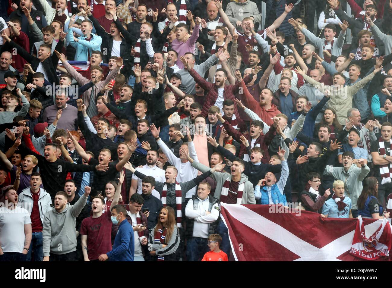 Hearts fans in the stands hi-res stock photography and images - Alamy