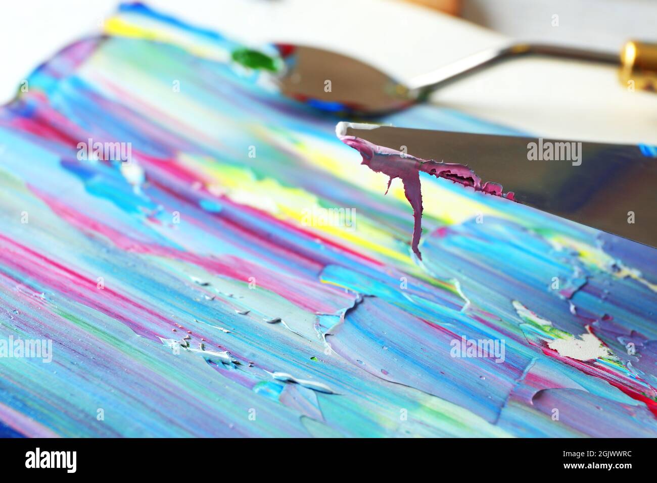 Colorful oil paint splash, closeup Stock Photo - Alamy