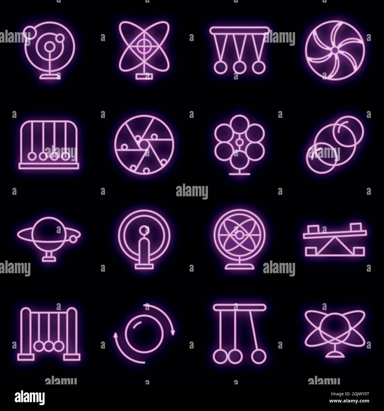 Perpetual motion icons set. Outline set of perpetual motion vector ...