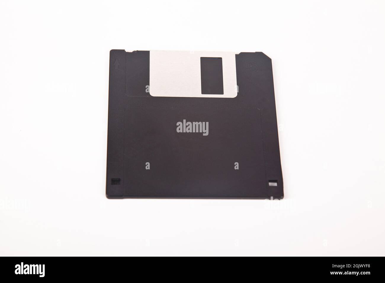 Old computer and data storage technology, black plastic magnetic floppy ...