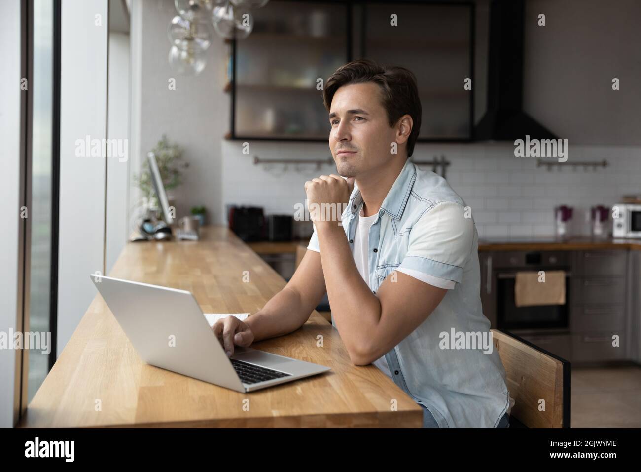 Happy caucasian businessman using bank hi-res stock photography and ...