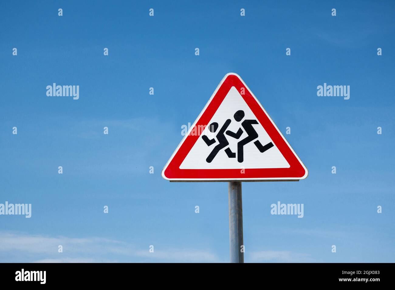 School Children Crossing Road Sign High Resolution Stock Photography ...