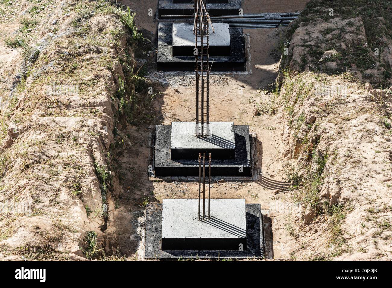 Construction foundation excavation reinforcement High Resolution Stock ...