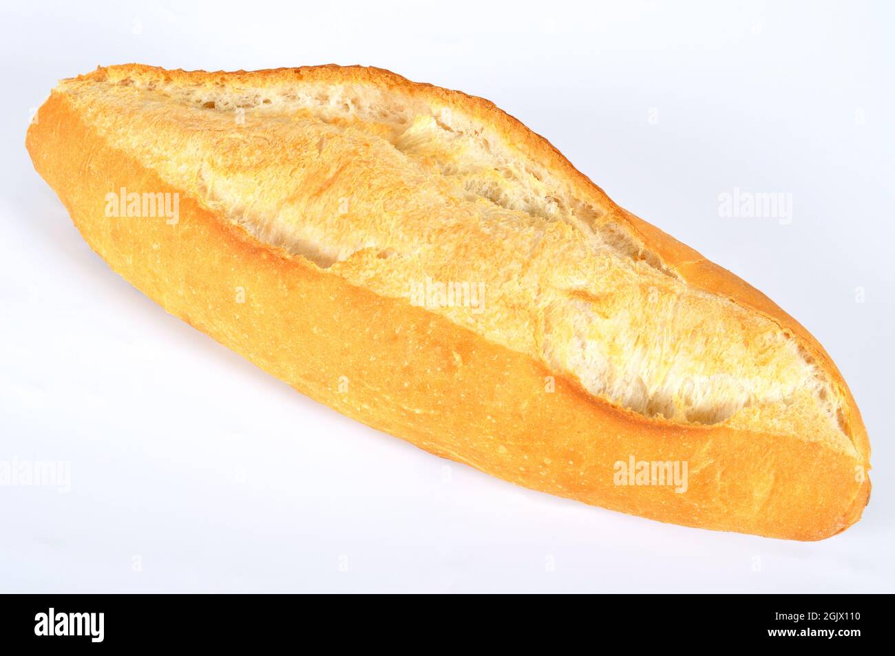Fresh baked nutritious and golden colored bread isolated on white ...
