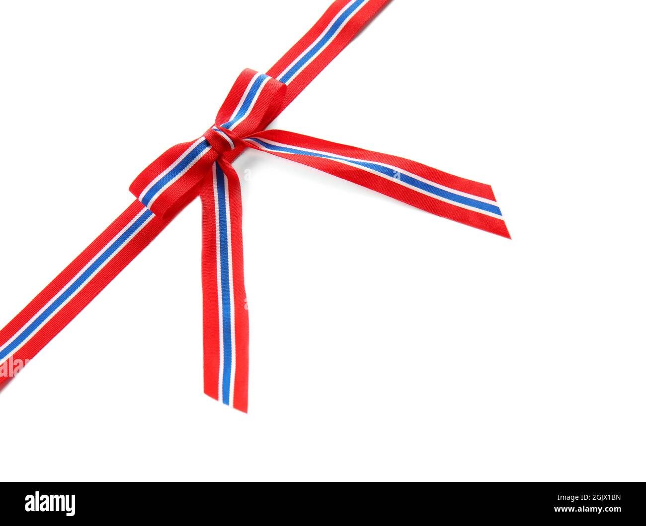 Ribbon bow in colors of Thai flag on white background Stock Photo - Alamy