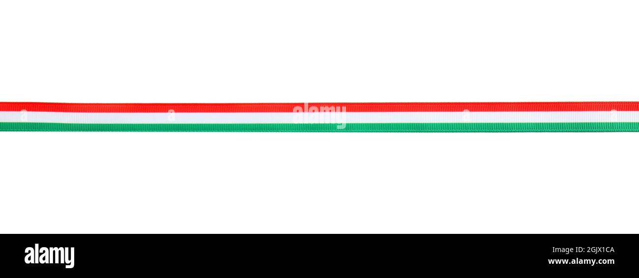Ribbon in colors of Hungarian flag isolated on white Stock Photo - Alamy