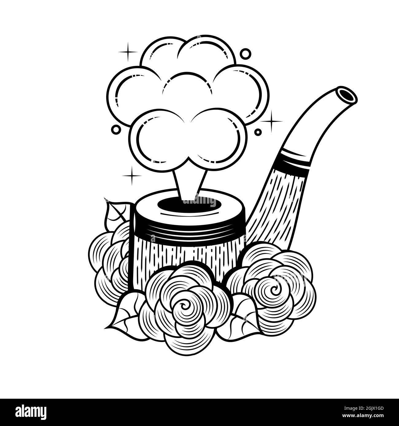 Fuming pipe with wings. Vintage style, tattoo Stock Vector Image & Art ...