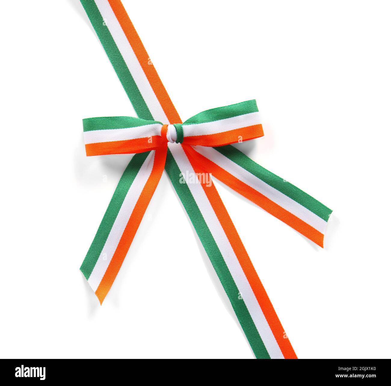 Ribbon in colors of Irish flag on white background Stock Photo - Alamy