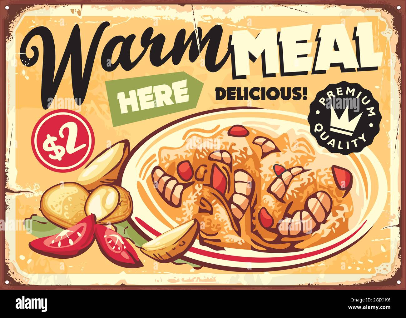 Old time diner sign Stock Vector Images - Alamy