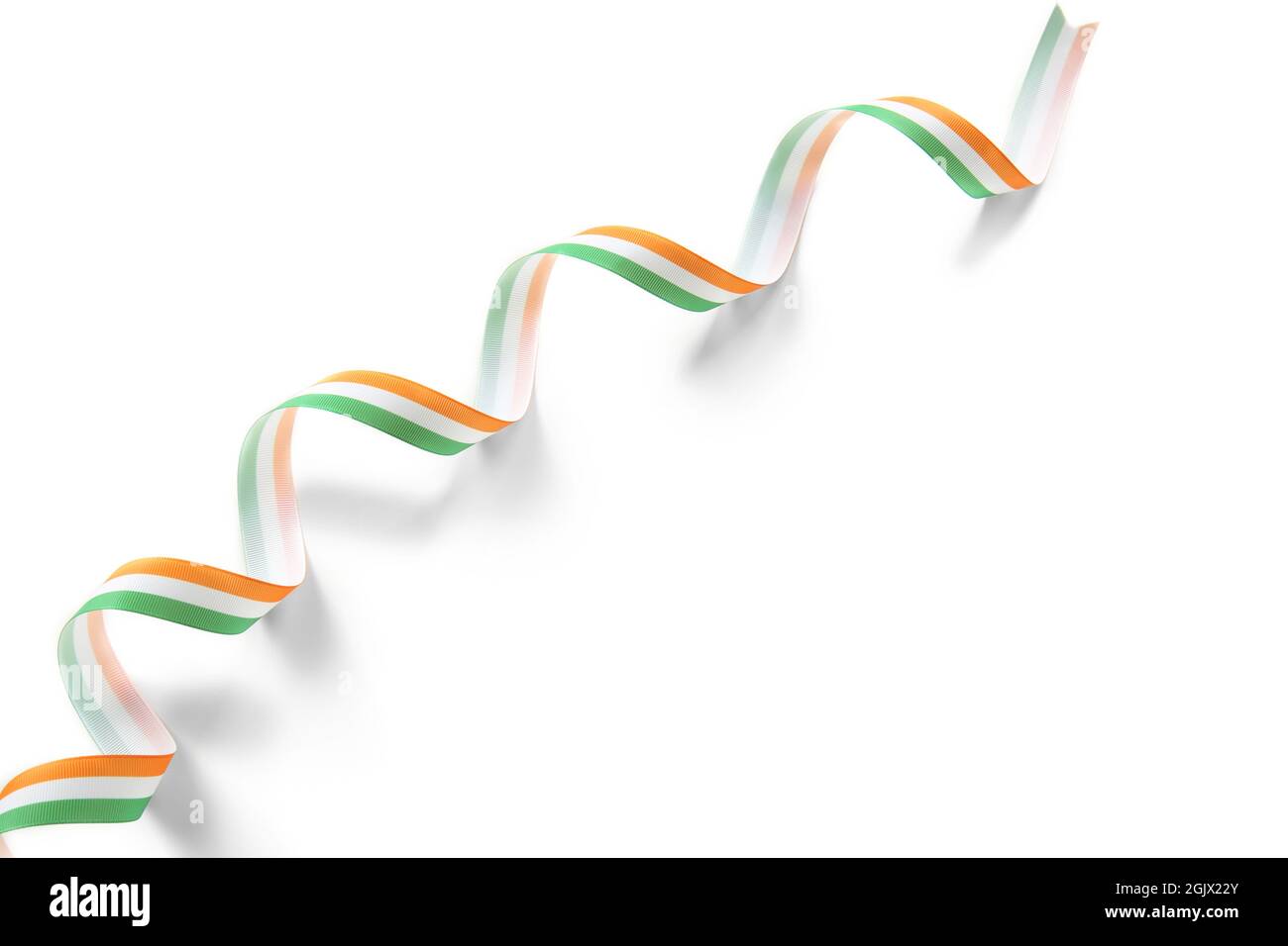 Ribbon in colors of Indian flag on white background Stock Photo - Alamy