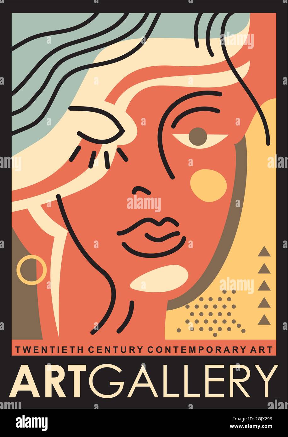 Abstract distracted artwork portrait made with geometric shapes and ... Abstract distracted artwork portrait made with geometric shapes and ...