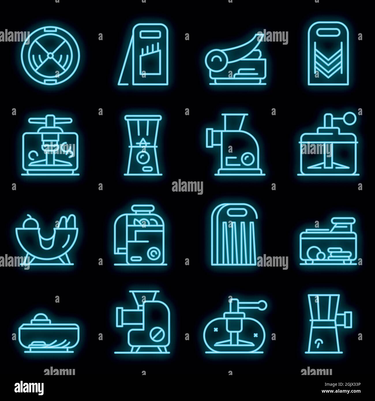 Vegetable cutter icons set. Outline set of vegetable cutter vector ...