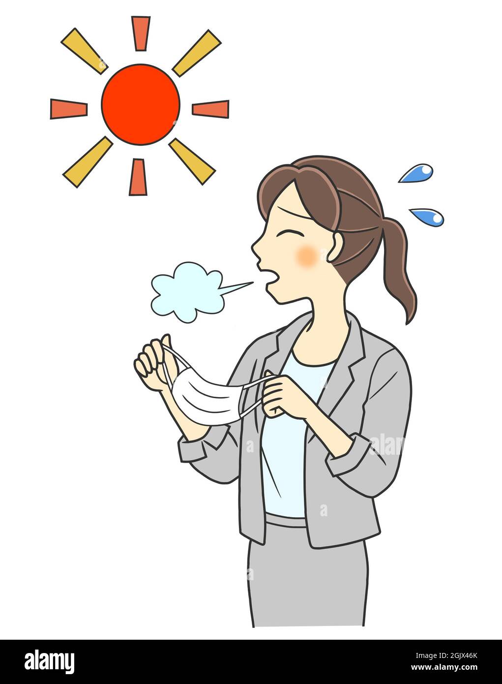 Woman taking off jacket hi-res stock photography and images - Alamy