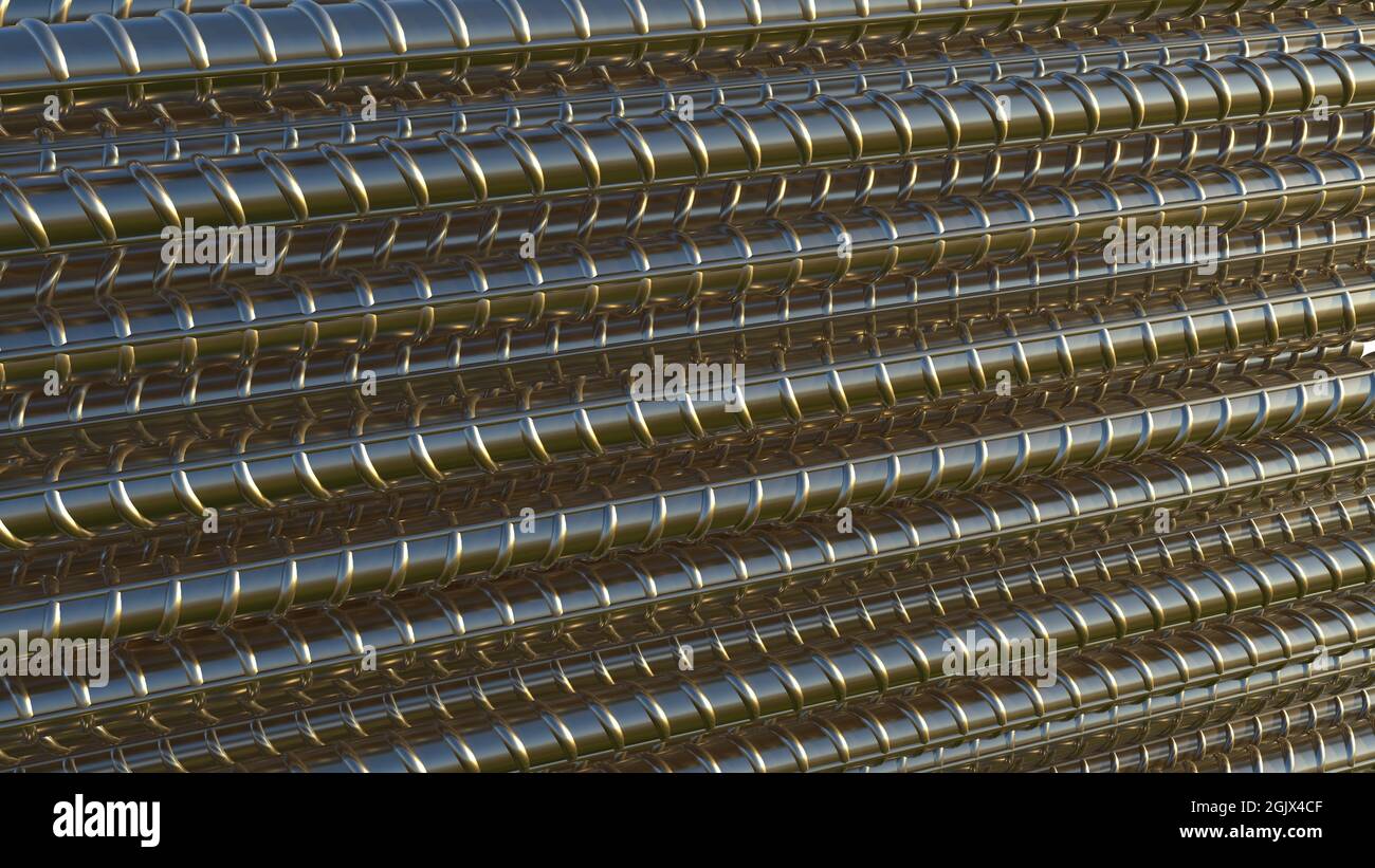 steel reinforcing steel backdrop - isolated cgi industrial 3D rendering ...
