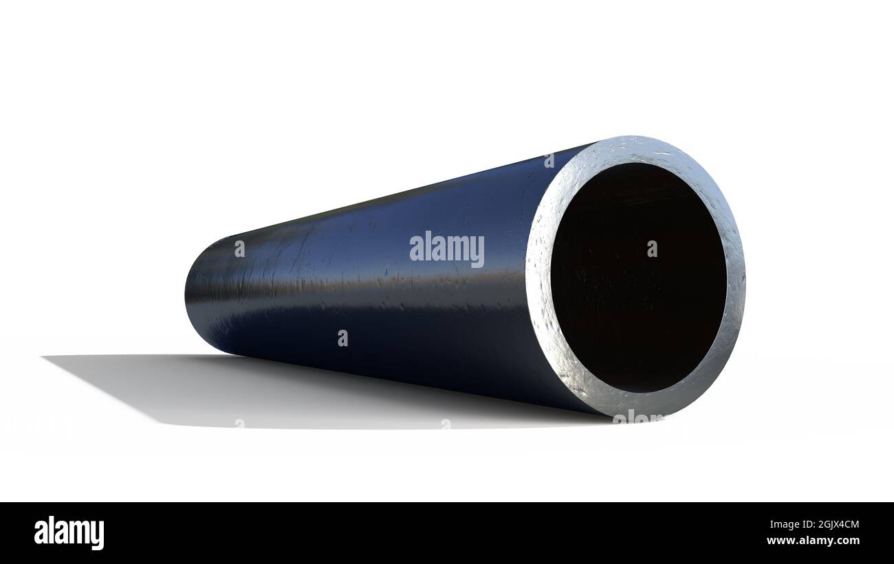 Round tube metal profile - isolated industrial 3D rendering Stock Photo ...