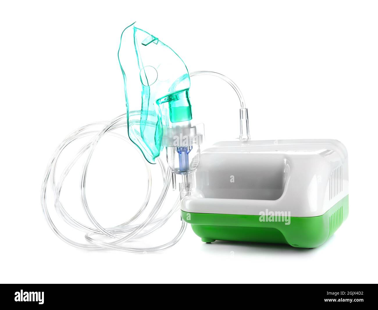 Nebulizer for asthma and respiratory diseases on white background Stock ...