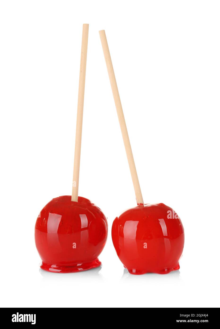 Candy apples on white background Stock Photo - Alamy