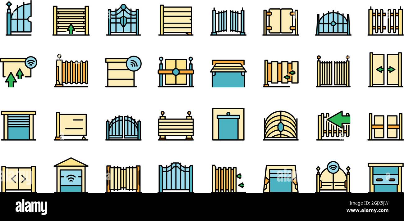 Automatic gate icon. Outline automatic gate vector icon thin line color ...