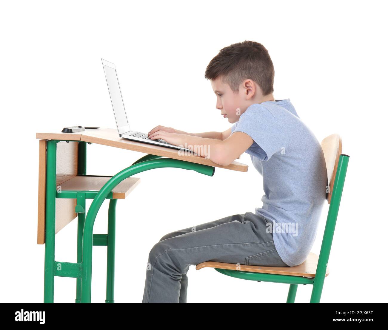 Computer back pain child hi-res stock photography and images - Alamy