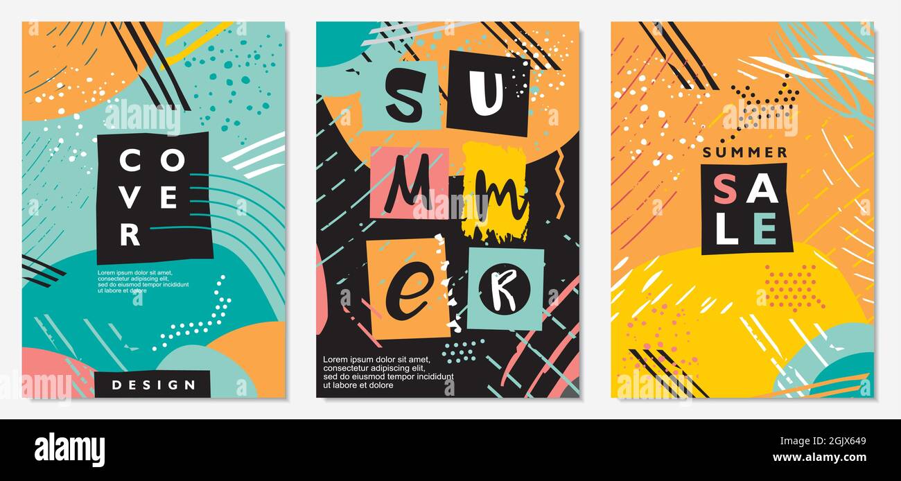 Summer seasonal sales banner or poster design idea. Abstract creative ...