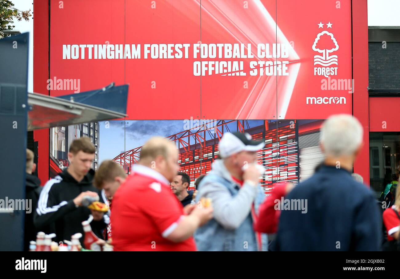 Nottingham Forest fans arrive at the ground ahead of the Sky Bet ...