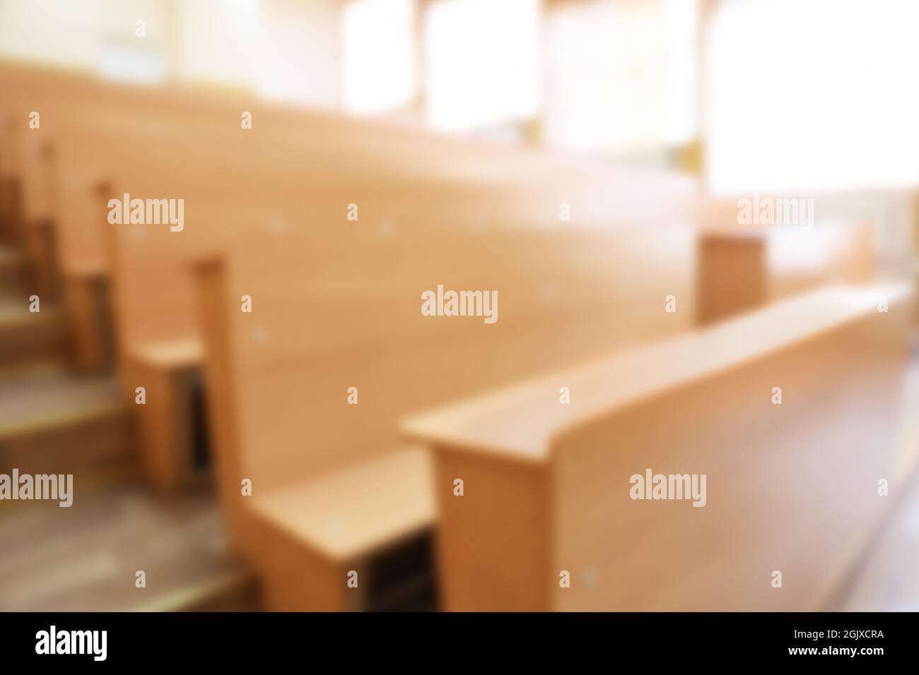 Interior of big modern classroom, blurred view Stock Photo - Alamy